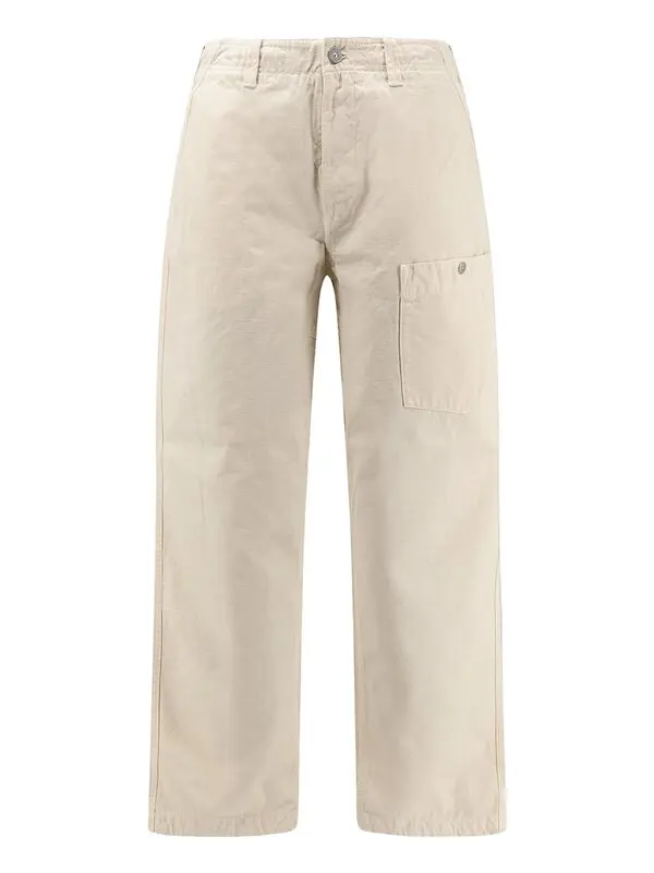 Stone Island Loose Cotton Trousers - Cream