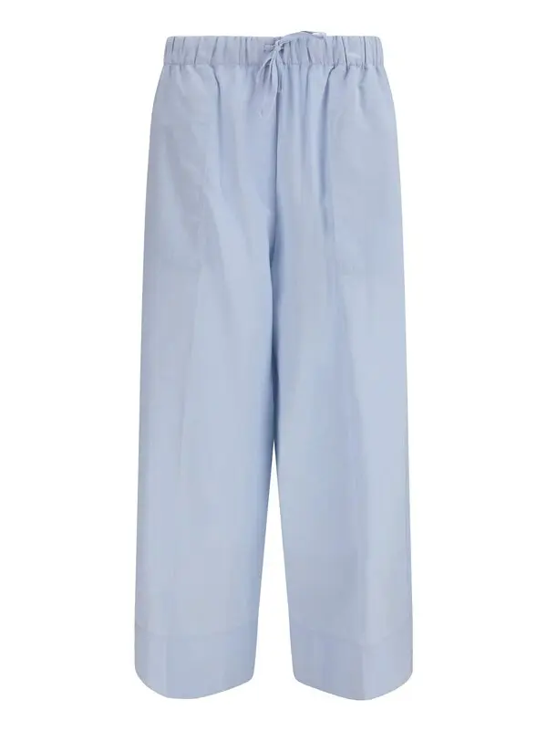 TOTEME Cotton And Linen Blend Palazzo Pants - Blue