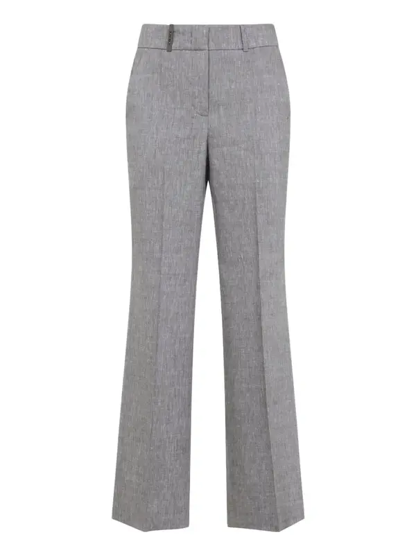 Peserico Linen And Wool Blend Pants - Brown
