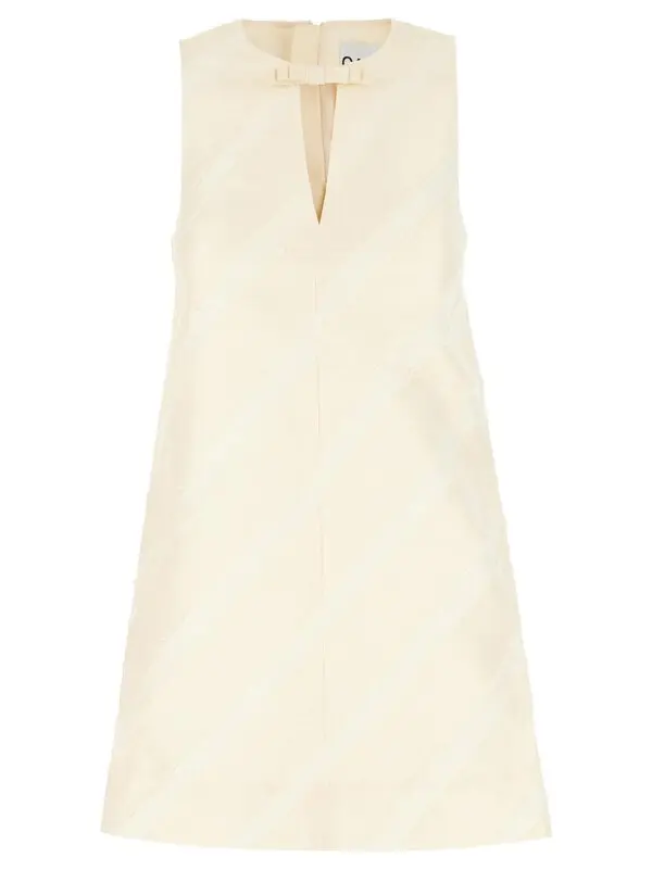 GANNI Sleeveless A-line Dress With Bow Detail - Multicolor
