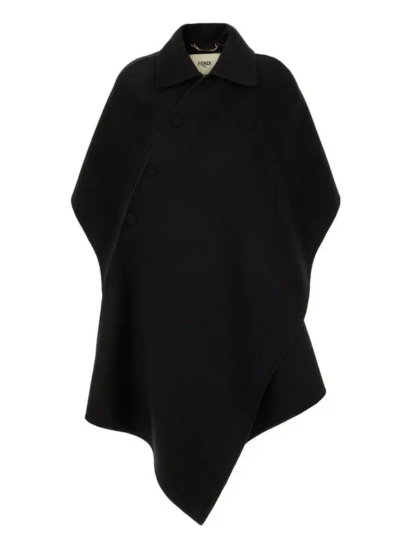Fendi Asymmetrical Buttoned Coat - Multicolor