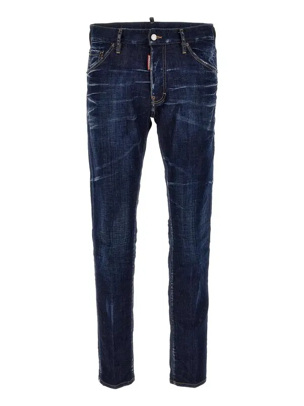 Dsquared2 Cool Guy" Stretch Denim Jeans With Micro Rips - Blue