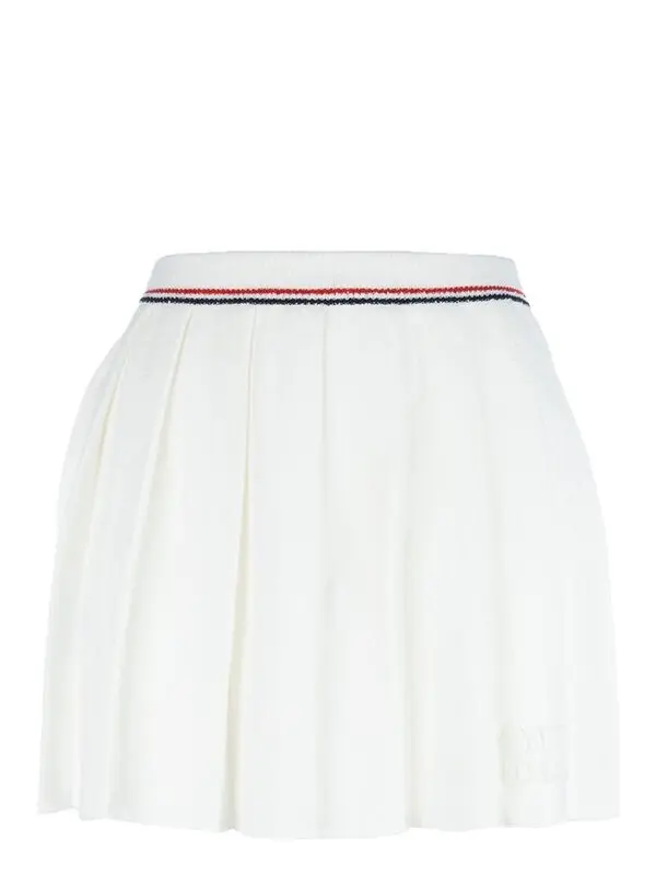 Miu Miu Pleated Skirt With Striped Waistband - Multicolor
