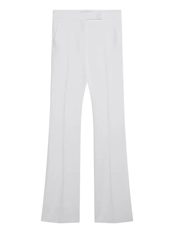 Max Mara Crêpe Canvas Optical Slim Trousers - White