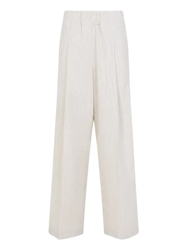 Dries Van Noten Pila Ecru Cotton Pants - Multicolor