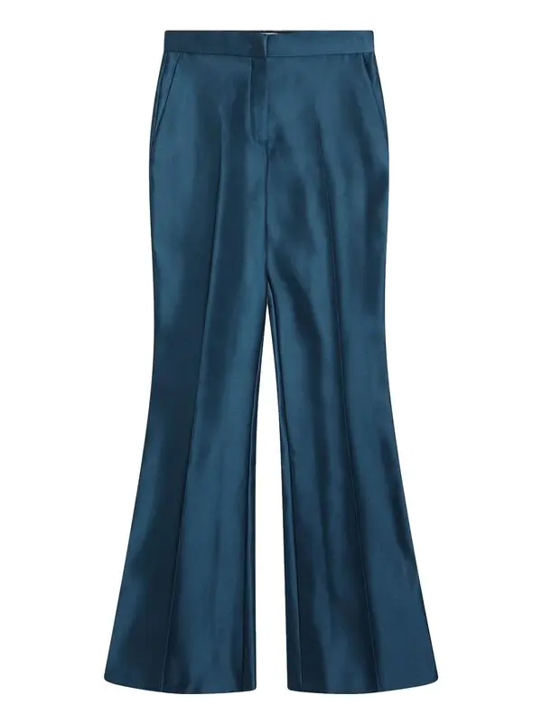 Fendi Teal Duchess Satin Charleston Trousers - Blue