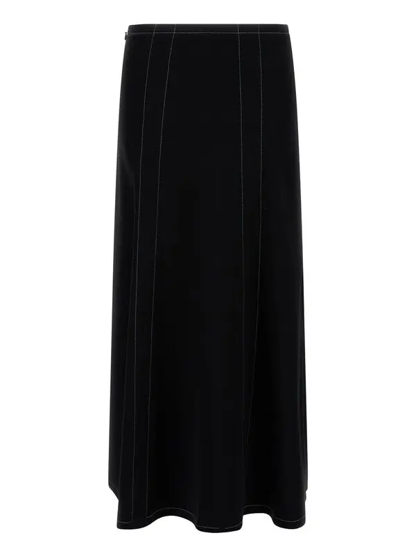Stella McCartney Black Skirt With Contrasting Stitching - Multicolor