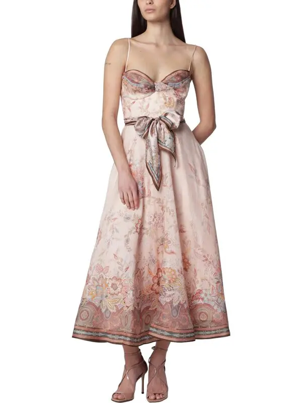 Zimmermann Alchemy Midi Dress With Paisley Pattern - Pink