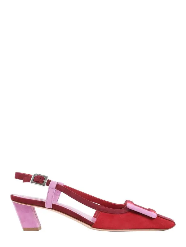 ROGER VIVIER Suede Slingback Pumps - Red