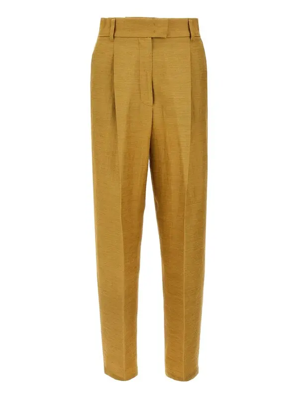Max Mara Efedra High-waisted Silk Blend Pants - Gold