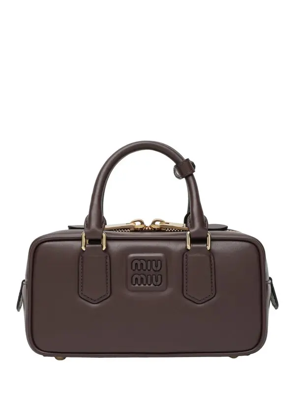 Miu Miu Arcadie Regular Satchel In Leather - Brown