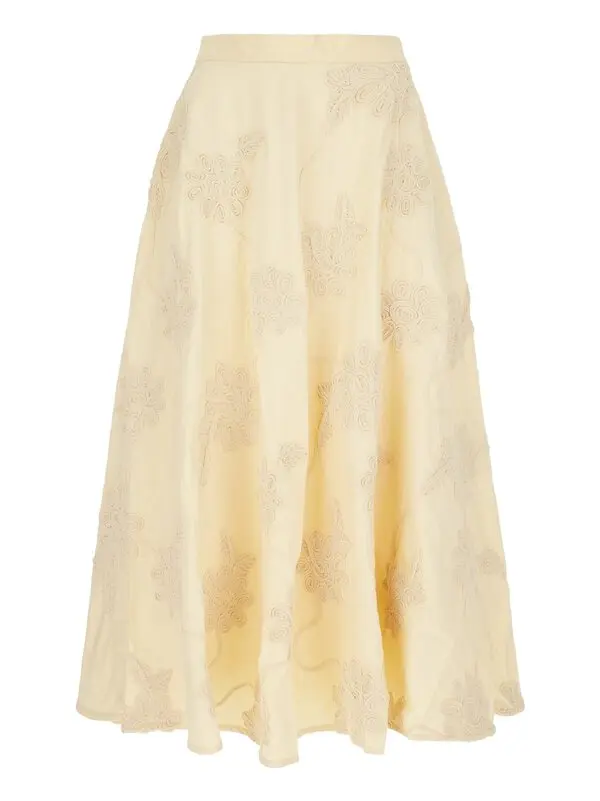 ROTATE BY BIRGER CHRISTENSEN Embroidered Midi Skirt - Multicolor