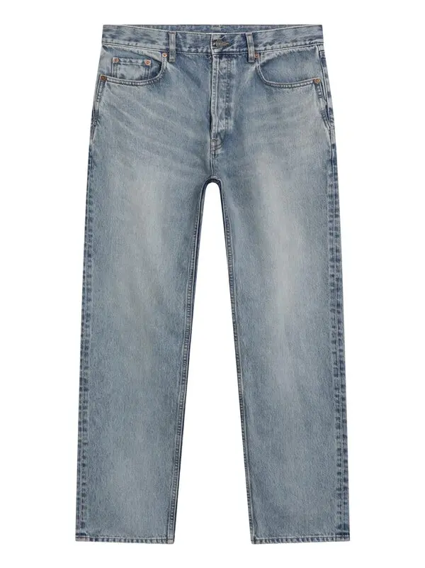 Saint Laurent Mick Long Jeans In South Denim - Blue