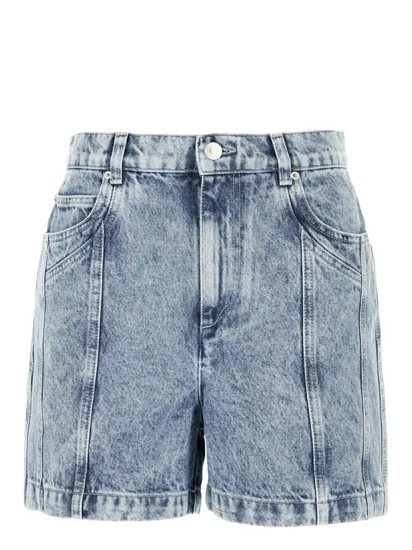 Isabel Marant Étoile Acid Wash Denim Shorts - Multicolor