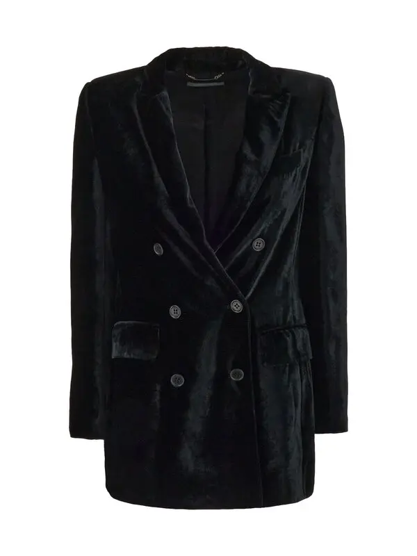 Alberta Ferretti Velvet Double-breasted Blazer - Multicolor
