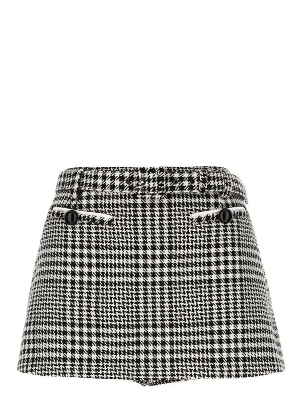 SELF-PORTRAIT Houndstooth Tailored Shorts - Multicolor