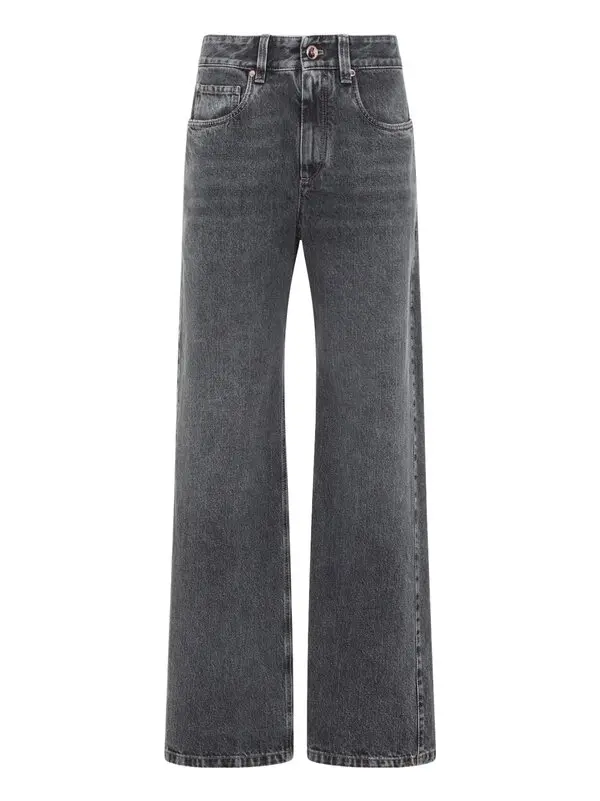 Brunello Cucinelli Grey Cotton Jeans - Black