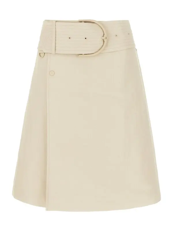 Burberry Skirt With Belt Detail - Multicolor