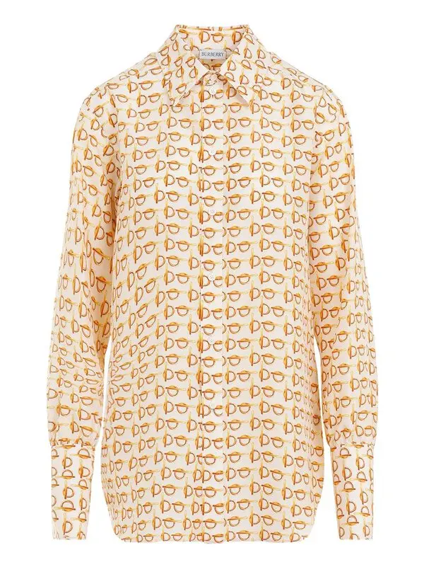 Burberry Silk Graphic Print Shirt - Multicolor
