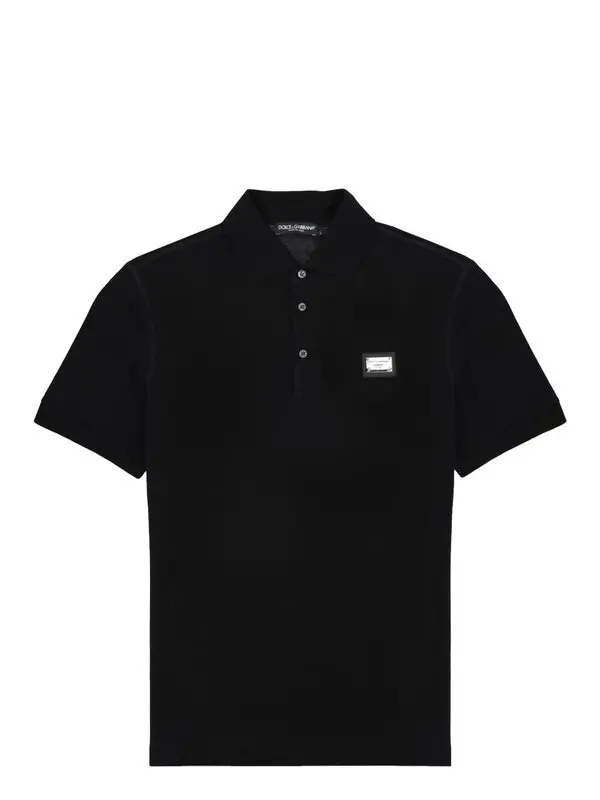 Dolce & Gabbana Polo Con Patch Logo - Black