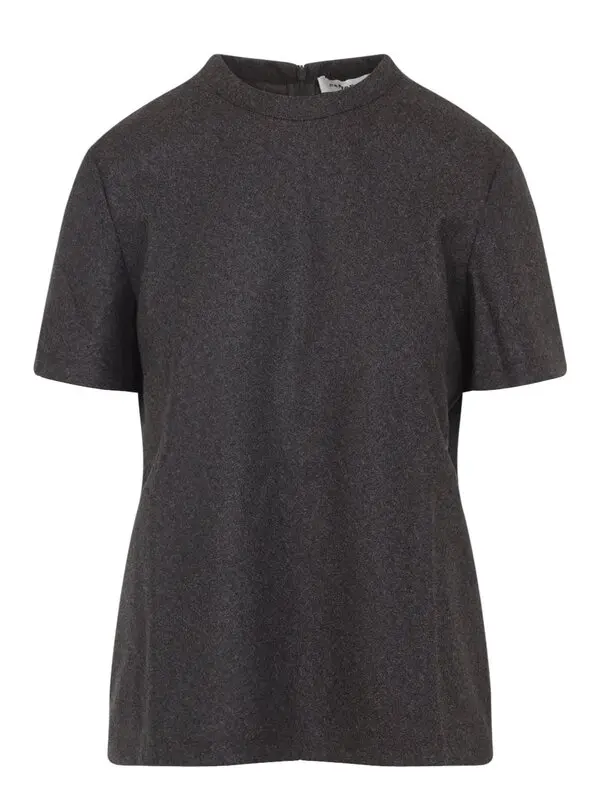 Carven Fitted Virgin Wool T-shirt - Brown
