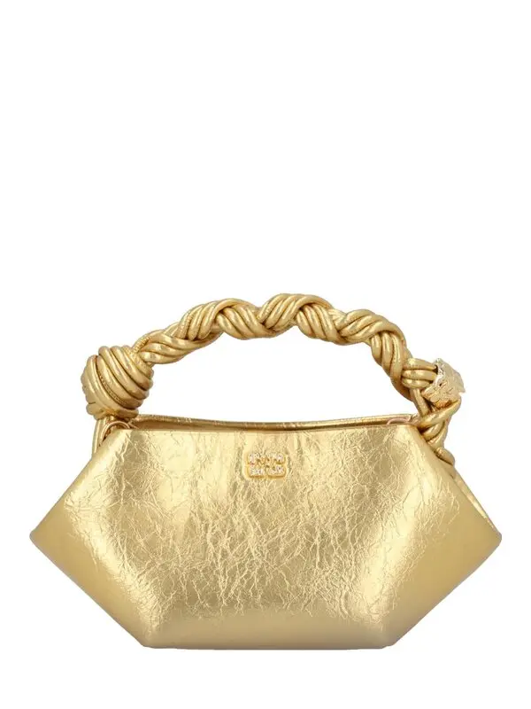 GANNI Mini Twisted Handle Bag - Gold