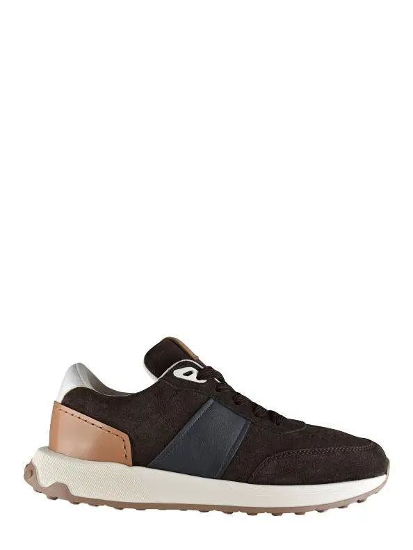 TOD'S Suede And Leather Sneakers - Brown