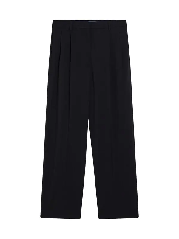 Miu Miu Wool Blend Wide Leg Trousers - Blue