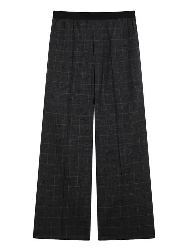 Balenciaga Tartan Wide Leg Trousers - Gray