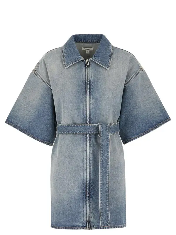 Alaïa Belted Denim Dress - Multicolor