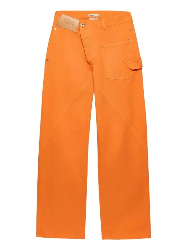 JW Anderson Bright Twisted-denim Jeans - Orange