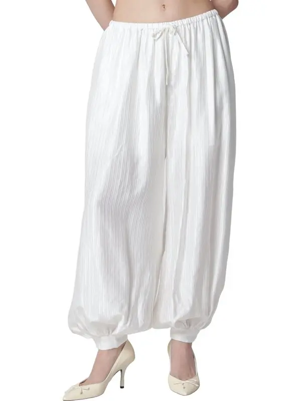 ROTATE BY BIRGER CHRISTENSEN Striped Balloon Pants In Viscose - White