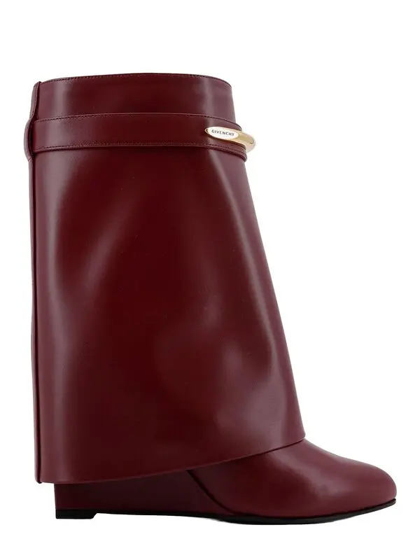 Givenchy Shark Leather Boots - Red