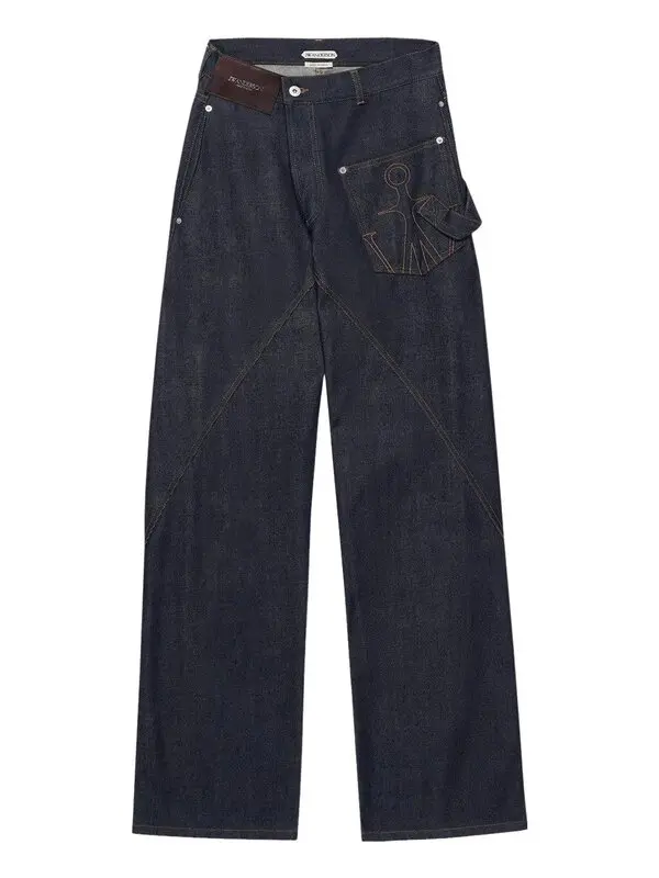 JW Anderson Twisted-denim Jeans - Blue