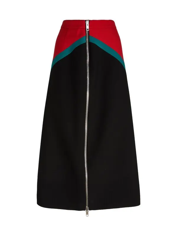 Gucci Color-blocked Zipper Skirt - Multicolor