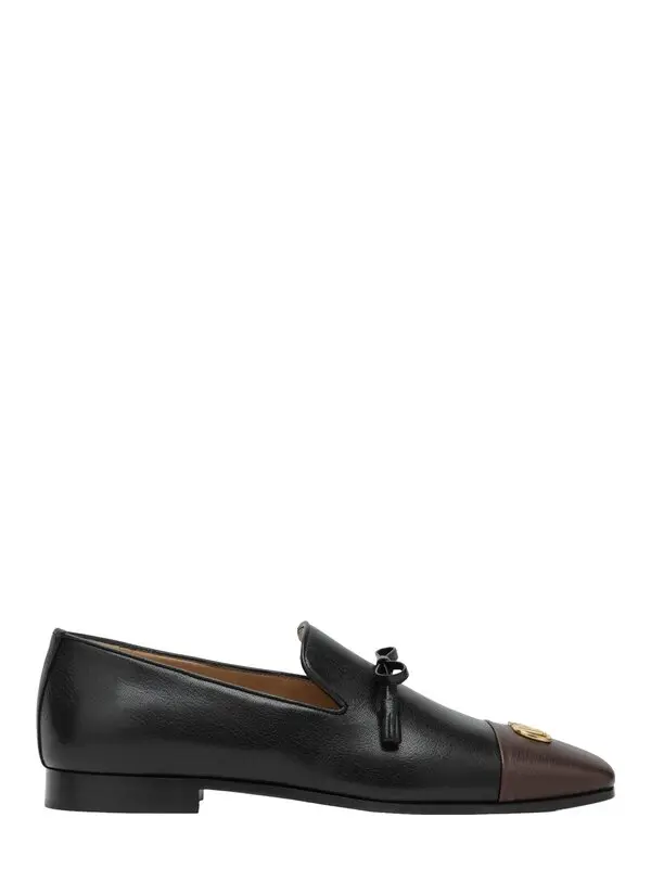 Valentino Garavani Vlogo Babouches Leather Loafers - Black