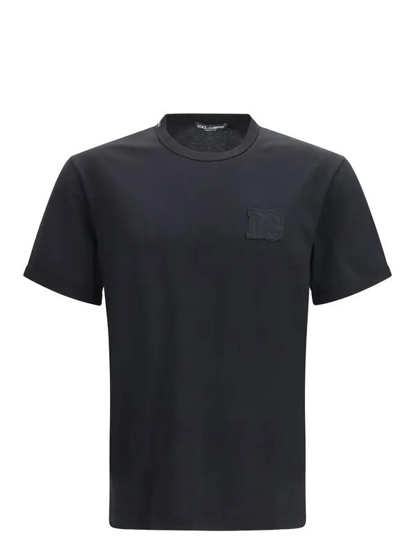 Dolce & Gabbana Cotton T-shirt With Patch - Black