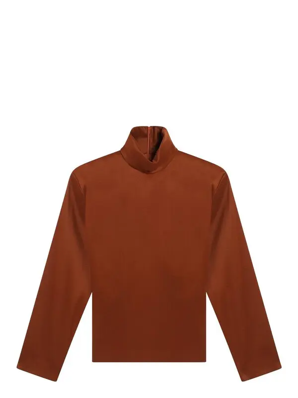 Saint Laurent Silk Blend Blouse - Brown