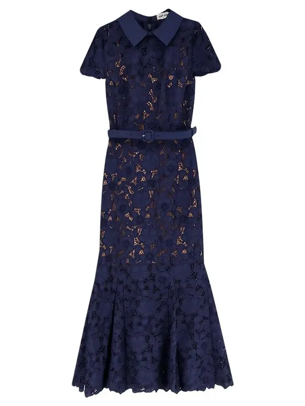 SELF-PORTRAIT Navy Lace Dress - Blue