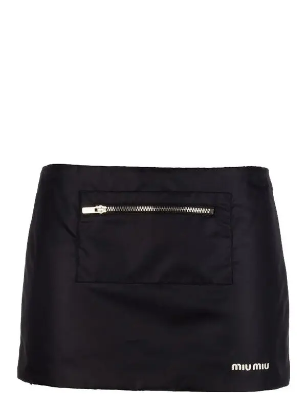 Miu Miu Black Zip Up Skirt - Multicolor