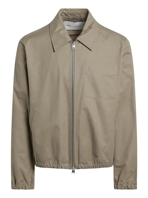Ami Cotton Zip-up Jacket - Cream