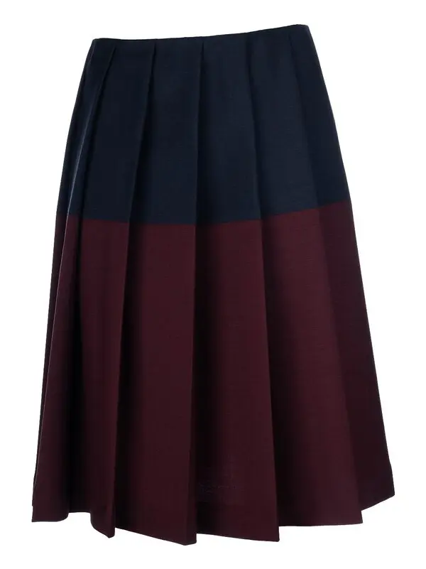 Miu Miu Color Block Pleated Skirt - Multicolor