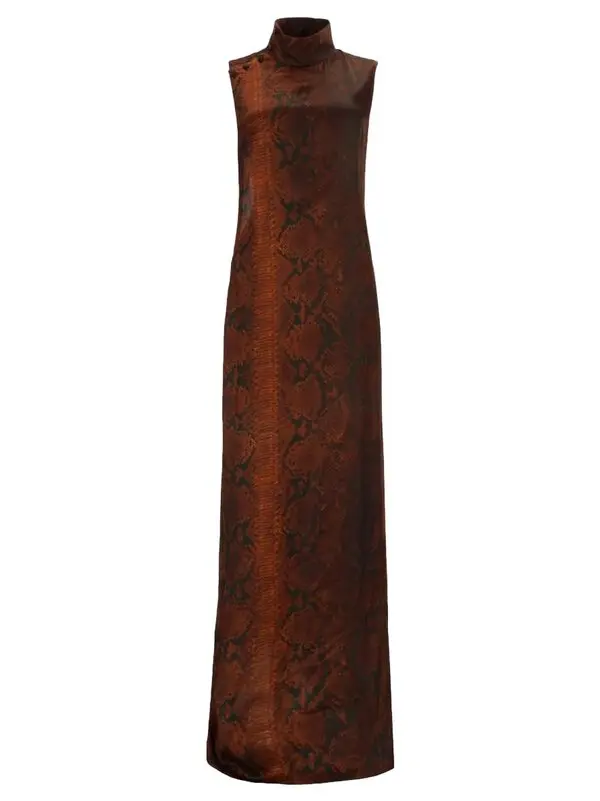 JEAN PAUL GAULTIER Python Print Long Dress - Red