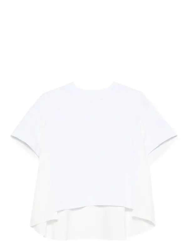 Sacai Cotton T-shirt With Layered Design And Pocket - Multicolor