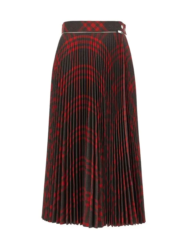 Burberry Pleated Skirt With Checked Pattern - Multicolor