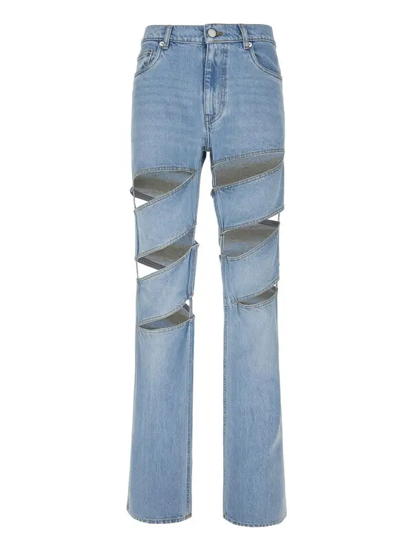 Coperni Cutout Straight Leg Jeans - Multicolor