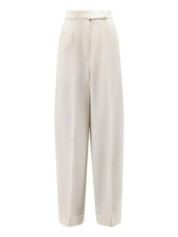 Max Mara Virgin Wool Wide-leg Trousers - Multicolor