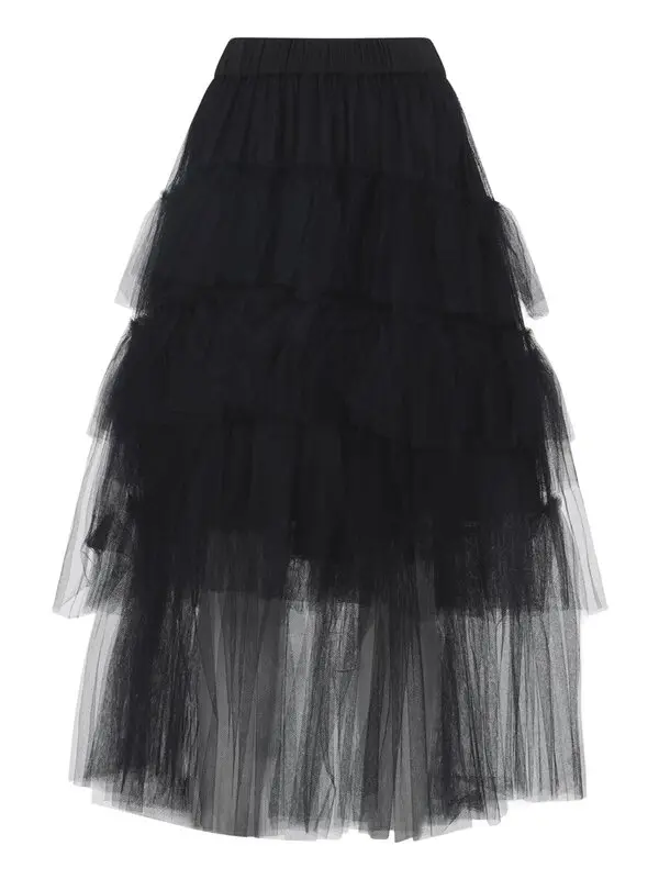 Simone Rocha Tiered Tulle Midi Skirt - Black