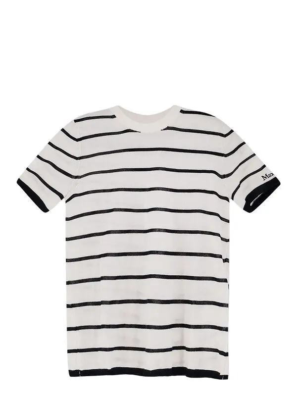 Max Mara Cashmere And Silk Blend Striped Sweater - Cream