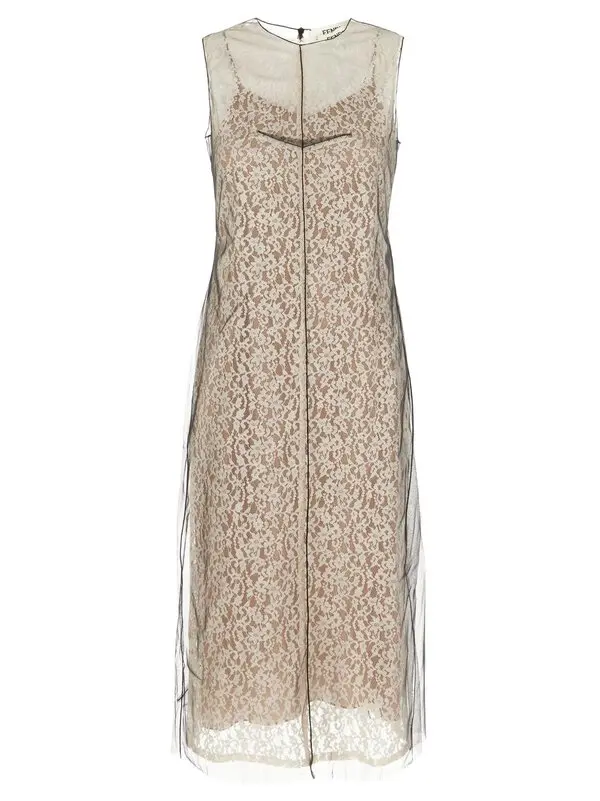 Fendi Sleeveless Lace Dress - Multicolor